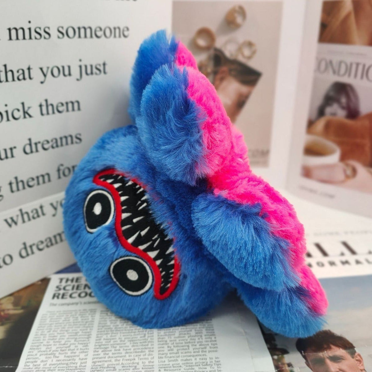 Reversible Blue Scary Plush Toy – PeekWise